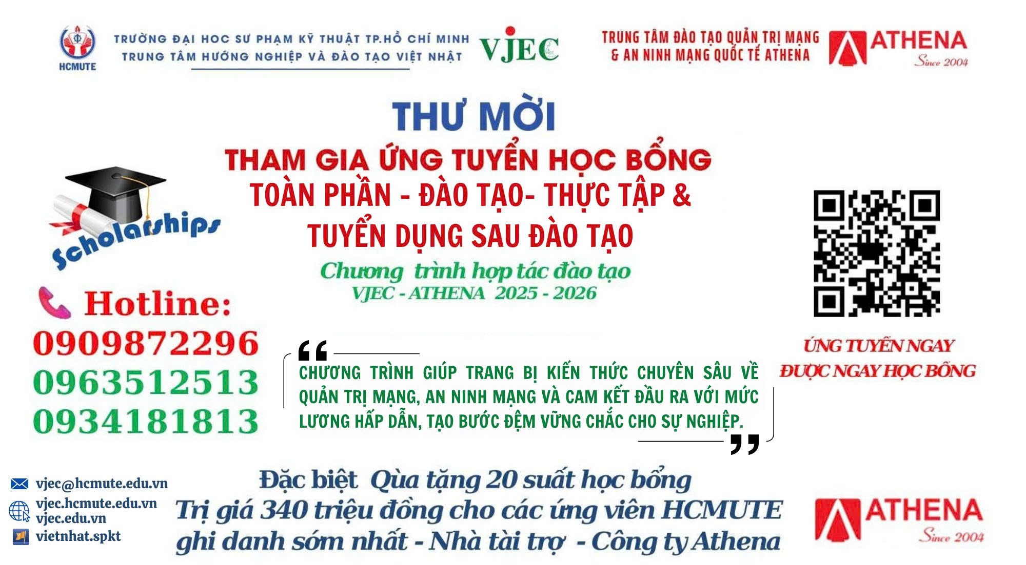 VJEC tái khởi động chương trình Học bổng VJEC – ATHENA 2025 – 2026, Tin ...